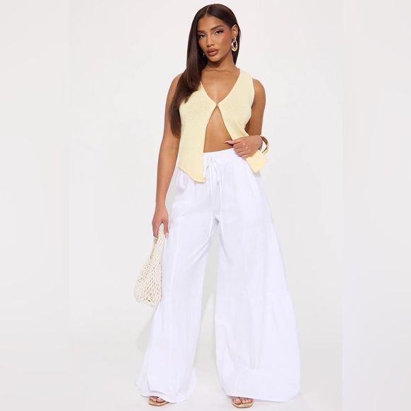 Fashion Nova | Pants & Jumpsuits | Sandra Linen Wide Leg Pant White ...